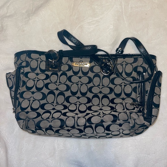 Coach | Bags | Authentic Black And Grey Coach Bag | Poshmark